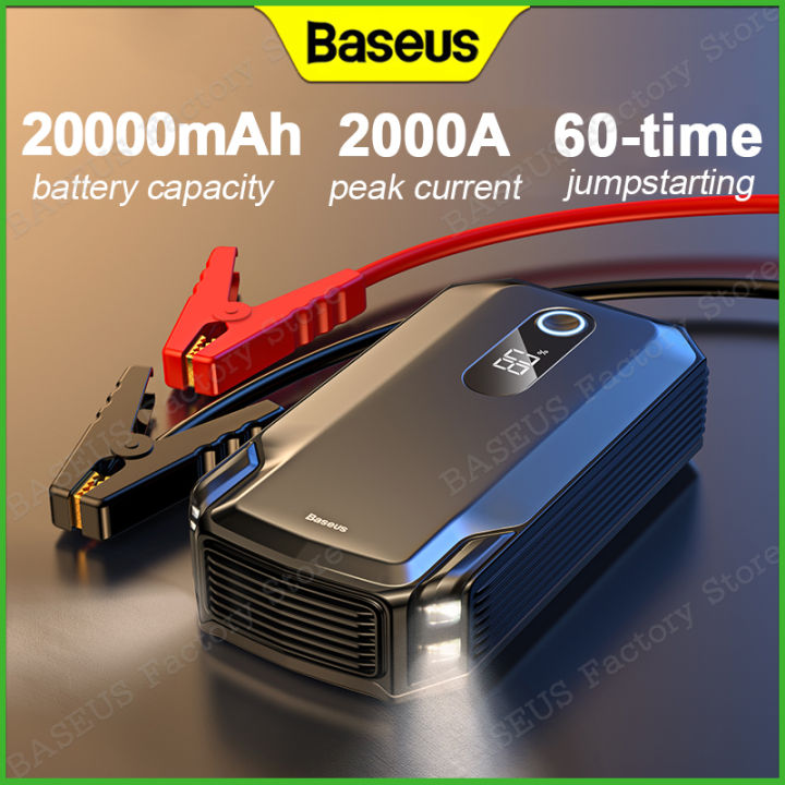 Baseus 20000MAh Jump starter อุปกรณ์เริ่มต้นรถ แบตเตอรี่รถยนต์ 2000A ...