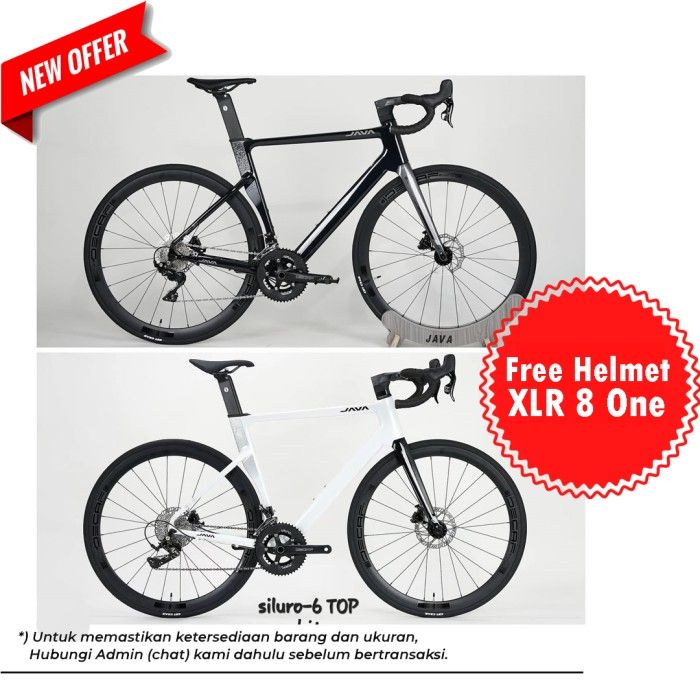 Sepeda Road Bike JAVA SILURO 6 Disc 2025 2x12 Speed - Black, 52 | Lazada Indonesia