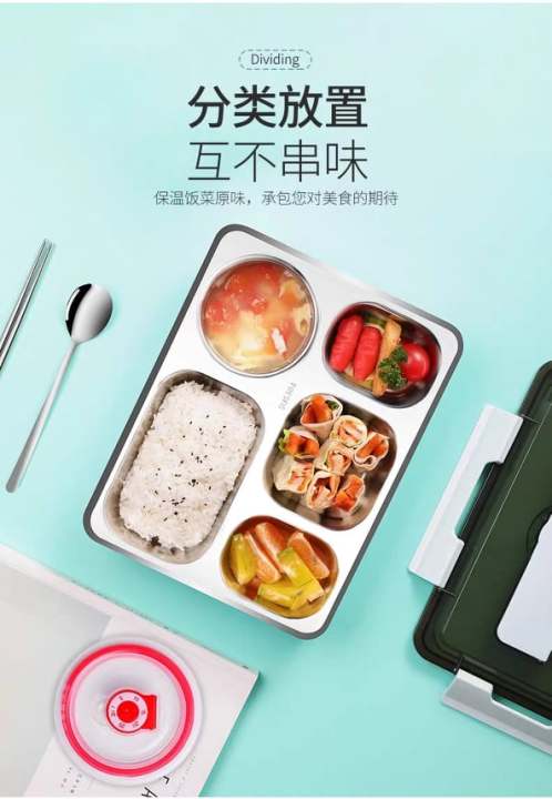 Lunch Box 304 Stainless Steel Thermos Thermal Lunch Box Set Kid Adult ...