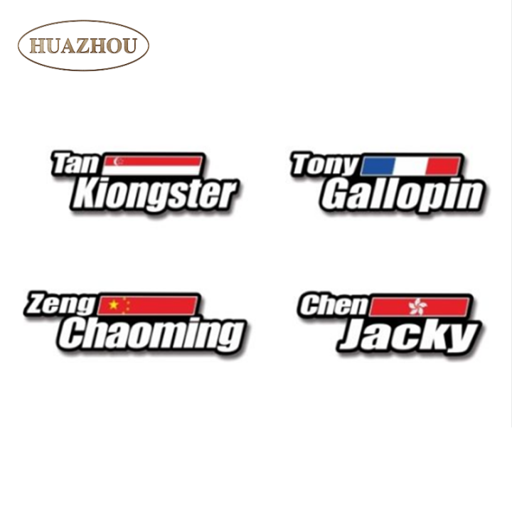 4x Custom name national flag Stickers helmet frame top tube ...