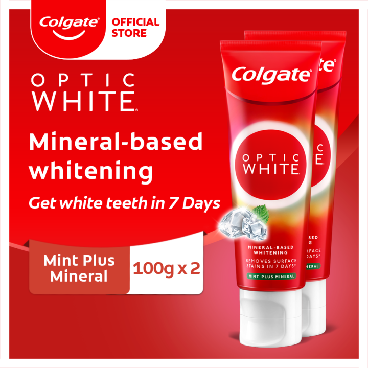 Colgate Optic White Sparkling White Toothpaste 100g, Pack of 2 | Lazada PH