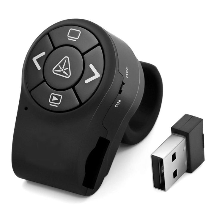 Wireless Presenter RF 2.4G Finger Ring Remote PowerPoint PPT Slides ...