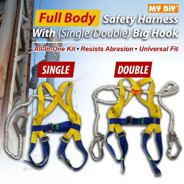 MYDIYHOMEDEPOT - SAFETY BELT FULL BODY HARNESS POLYAMIDE LANYARD LARGE ...