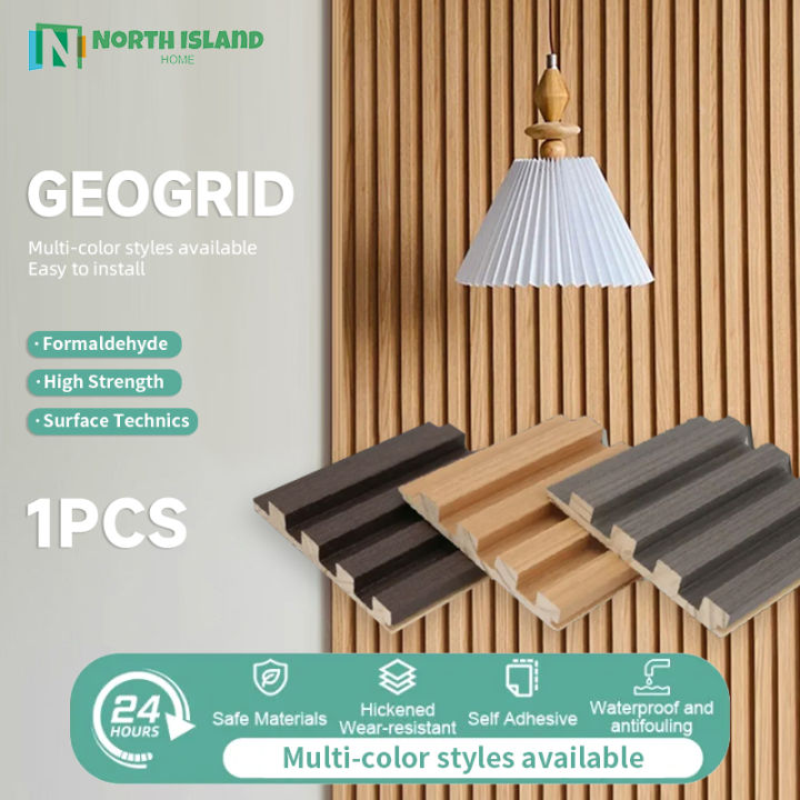 Wood Wallpaper Waterproof Grille Design PVC Background Wall Panel Decor ...