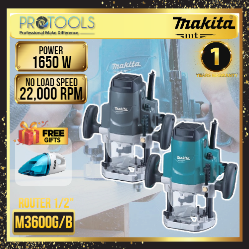 MAKITA MT M3600B / M3600G ROUTER 1/2" 1650W FOC CAR VACUUM!!! | Lazada