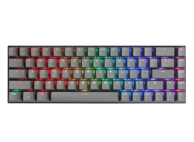 คีย์บอร์ดเกมมิ่ง Tsunami Gaming Keyboard MK-68 Cement Gray | Lazada.co.th