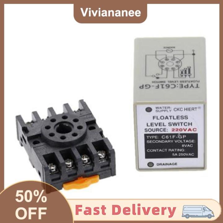 【Viviananee】 C61F-GP AC220V Level Relay Floatless Level Switch Level ...