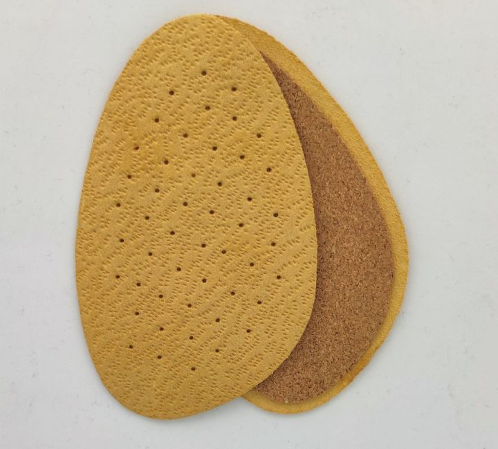 Natural Comfort half leather Insoles - leather and cork forefoot ...