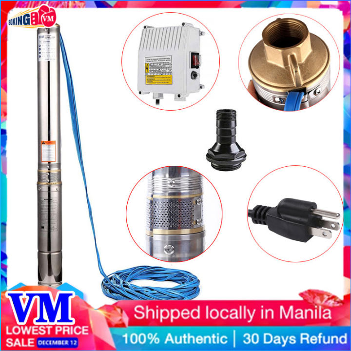 Submersible Pump 3Inch 1.5HP Water Pump Deep Well Pump 220V 60Hz Electric Water Pump 260ft 22GPM ...