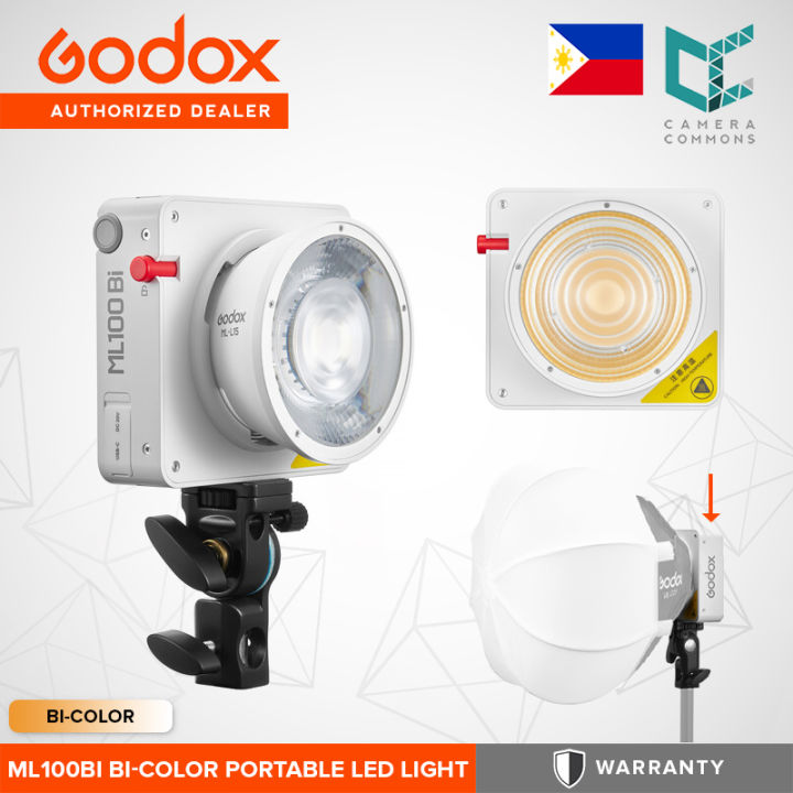 Godox ML100Bi Bi-Color Portable LED Light Power Bank Holder V-Mount ...