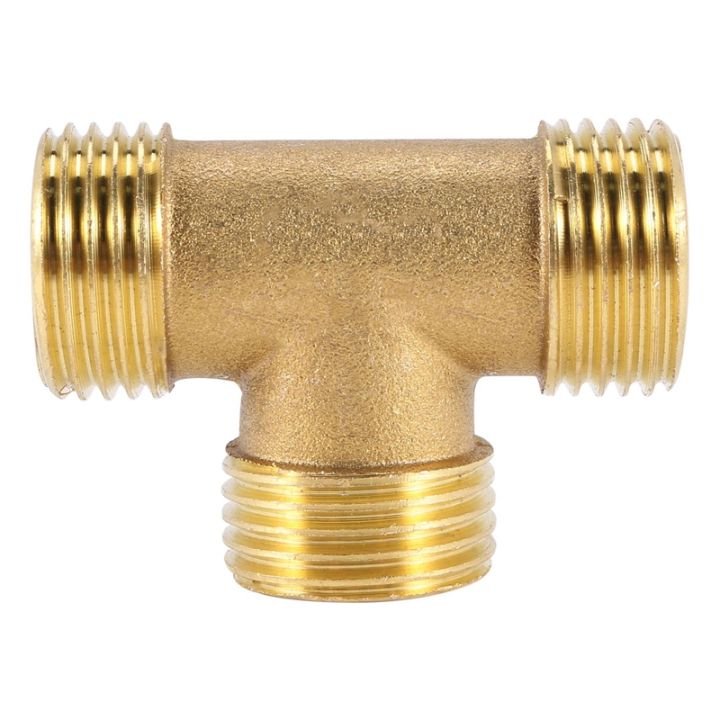 Brass T Shape Water Fuel Pipe Equal Male Tee Adapter Connector 1/2 ...