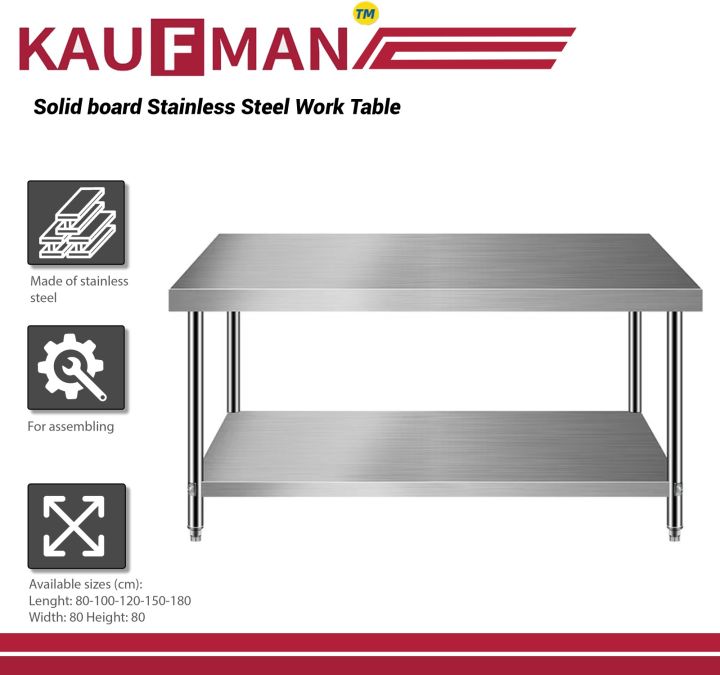 WARE 2 Tier Stainless Steel Kitchen Working Table Storage Rack Heavy ...