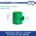 REDUCER TEE 40 x 20 MM PPR RUCIKA GREEN WAVIN TIGRIS VLOK TEE 1 1/4 x 1 ...