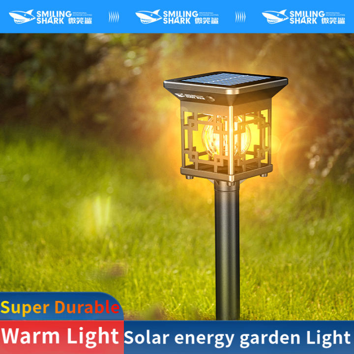 SMILING SHARK DCD01 LED Garden Light Super Bright Warm Light Solar ...