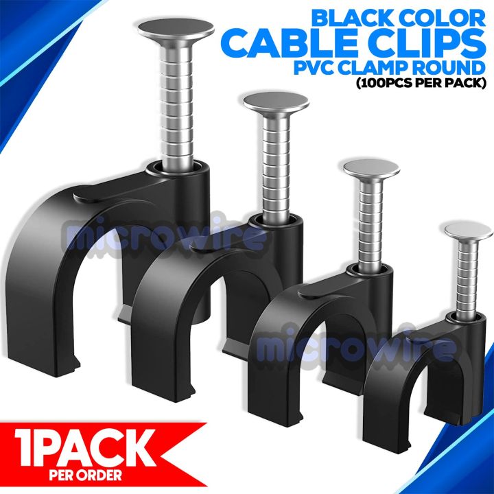 Cable Clips PVC Clamp ROUND BLACK | Lazada PH