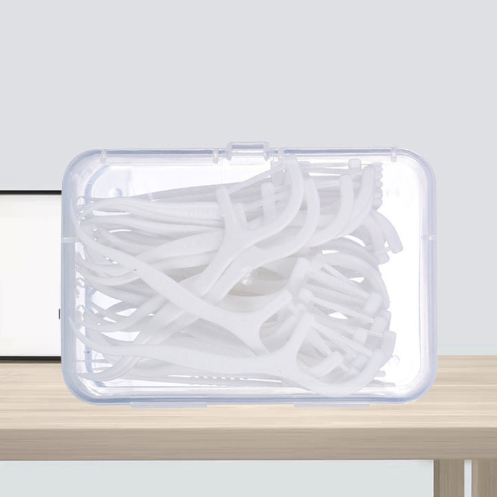 50 plastic dental floss sticks in square boxes for dental use | Lazada PH