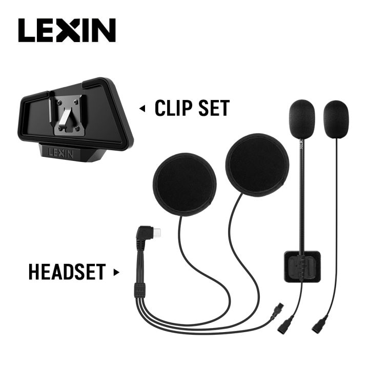 LEXIN LX-B4FM-X intercom headset&clip set for full/half helmet with ...