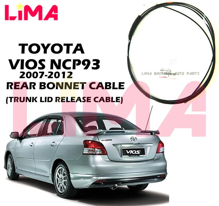 TOYOTA VIOS NCP93 ( 2007-2013 ) REAR BONNET CABLE TRUNK LID RELEASE ...
