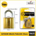 Yale 140 Outdoor Brass Padlock Heavy Duty 25mm / 30mm / 40mm / 50mm / 60mm / 70mm w/ 3 Keys ...