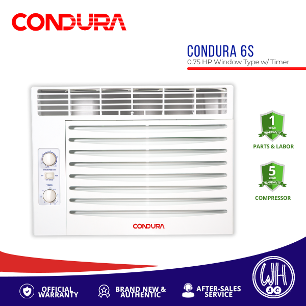Condura 6S 0.75HP Window Type Aircon w Timer WCONZ008EC1 Condura Window Air Conditioner 0.75 Hp Aircon With Timer 7000 Kj Hr Cooling Capacity 12 Eer Energy Efficiency Lazada Lazada PH