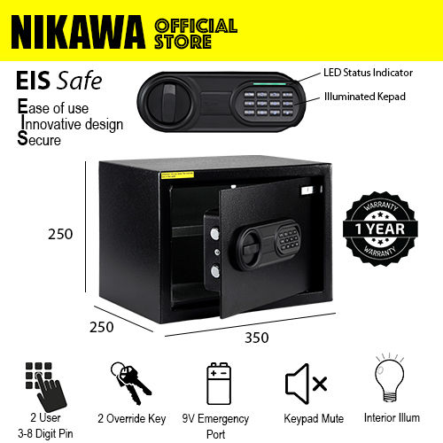 NIKAWA Standard Safe Box safebox EIS250 for home safe, office safe ...