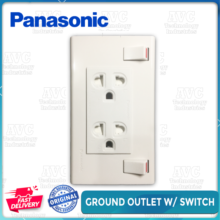 PANASONIC Grounding Duplex Universal Receptacle with Safety Shutter and ...