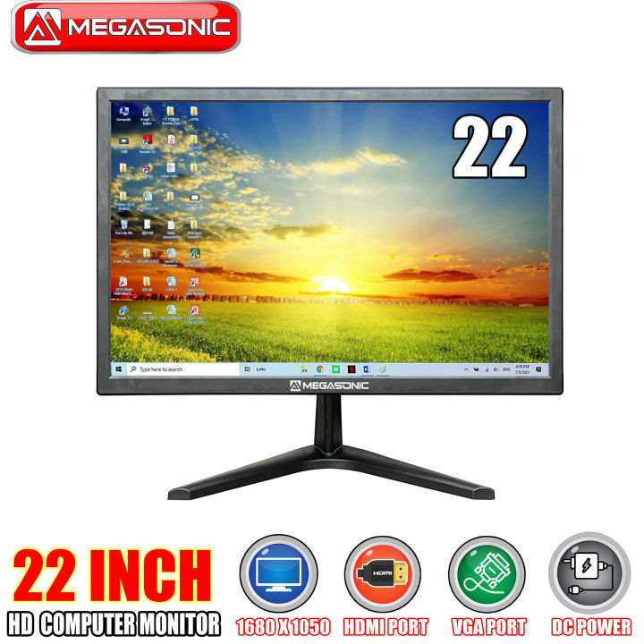 MEGASONIC 22 INCH Monitor 60Hz FHD 1050P Resolution 5ms Response time ...