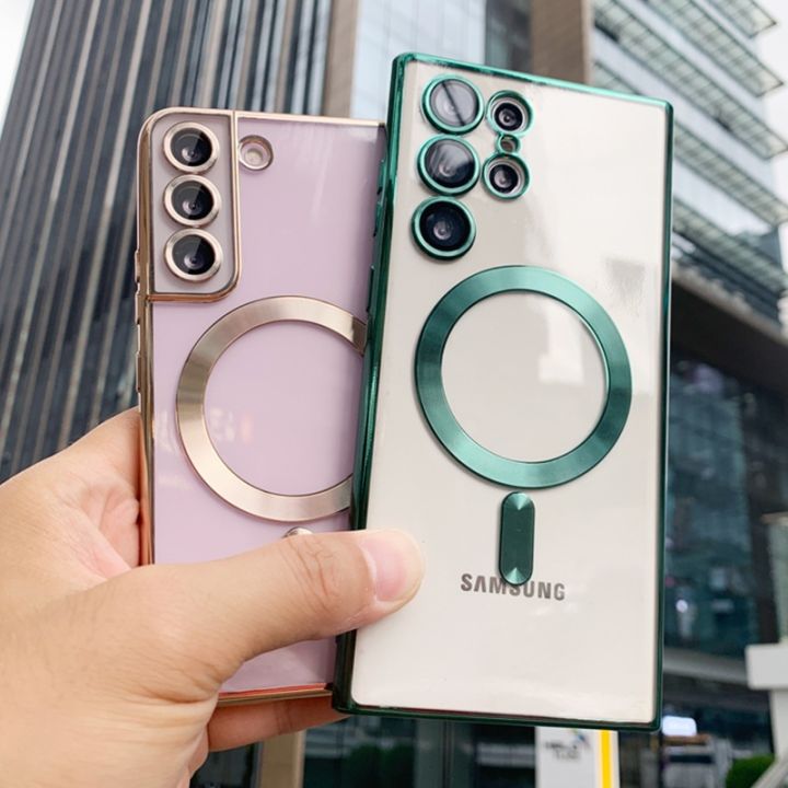 Luxury For Magsafe Magnetic Wireless Charging Case For Samsung Galaxy S22 S21 Ultra Plus ...