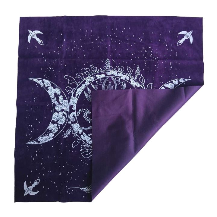 Tarot Table Cloth Velvet Altar Cloth Purple Triple Moon Goddess ...
