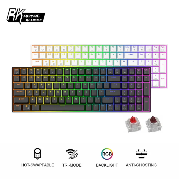 RK Royal Kludge RK100 96 Wireless Keyboard Tri-Mode Bluetooth 2.4G RGB ...