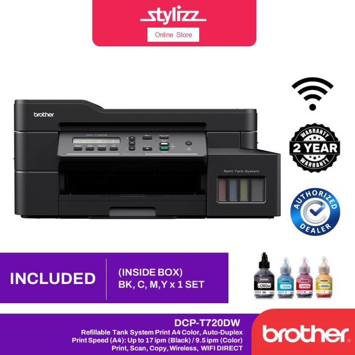 BROTHER DCP T720DW / T520W REFILLABLE INK TANK PRINTER (PRINT, SCAN ...