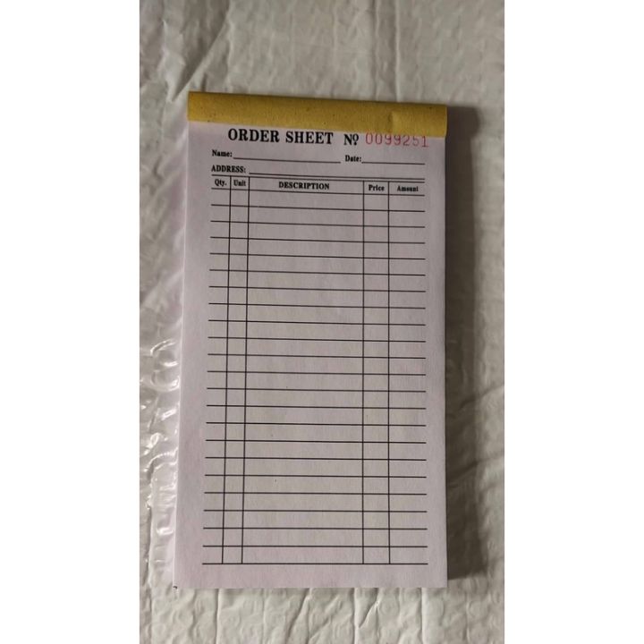 Carbonized ORDER SHEET RECEIPT 2 ply / 3 ply portrait | Lazada PH