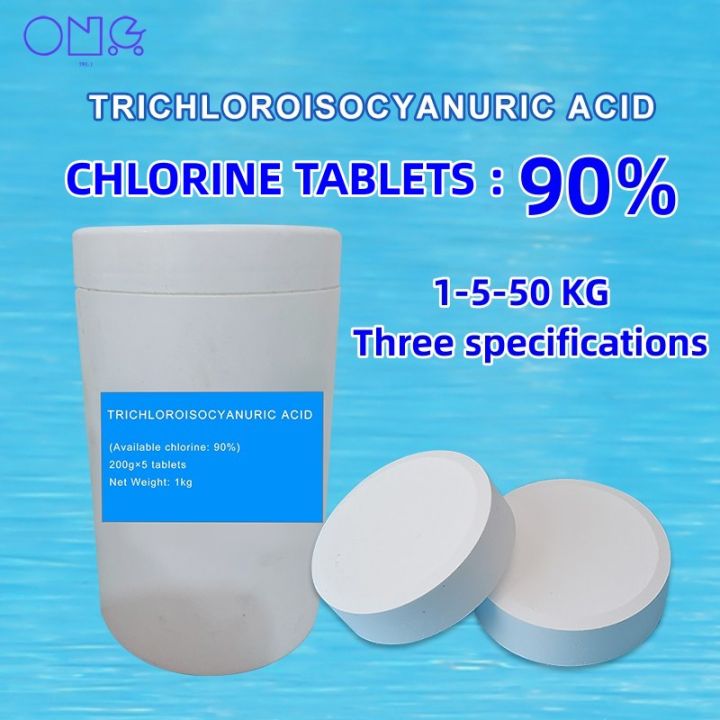Chlor 90% Chlorine Tablets for Swimming Pool Cleaning TCCA 90% (1 kilo ...