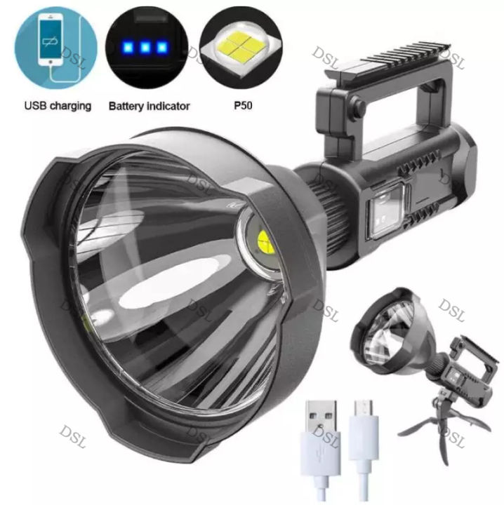 DSL outdoor strong light flashlight Quad-core P70LED wick High-capacity ...