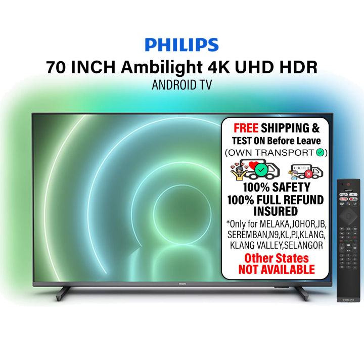 Philips 70 Inch 4K UHD HDR Ambilight Android TV 70PUT7906 | Lazada