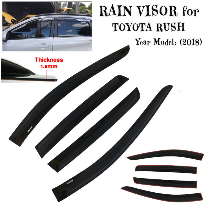GECA TOYOTA RUSH 2018 2019 2020 2021 2022 RAIN VISOR BLACK THICKNESS 1 ...