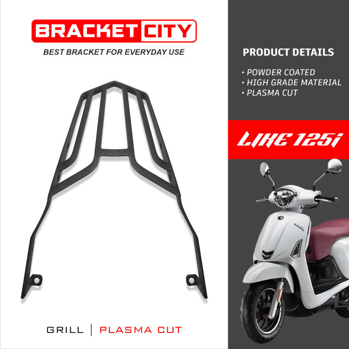 KYMCO LIKE 125 ITALIA STAY GRAB / TOP BOX BRACKET / BLACK POWDERCOATED ...
