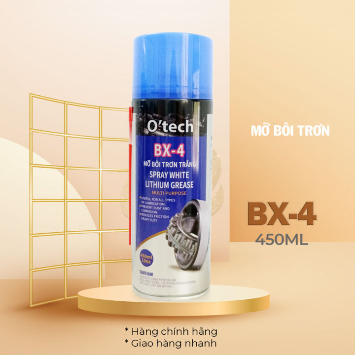 Bình xịt O'tech BX-4 Mỡ bôi trơn trắng (450ml) Lithium White Grease ...