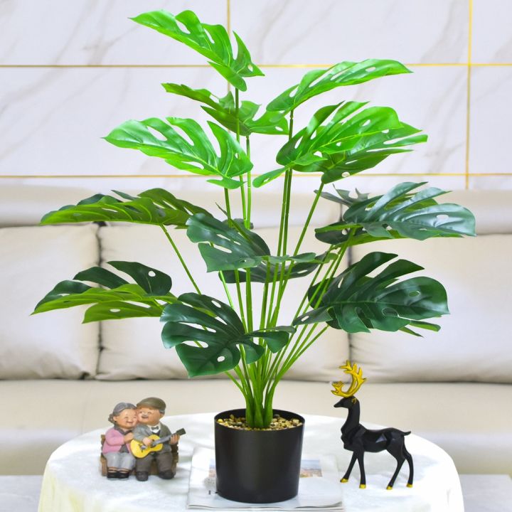 Artificial Monstera Plant, Fake Turtle Leaf Plants with Monstera Leaf ...