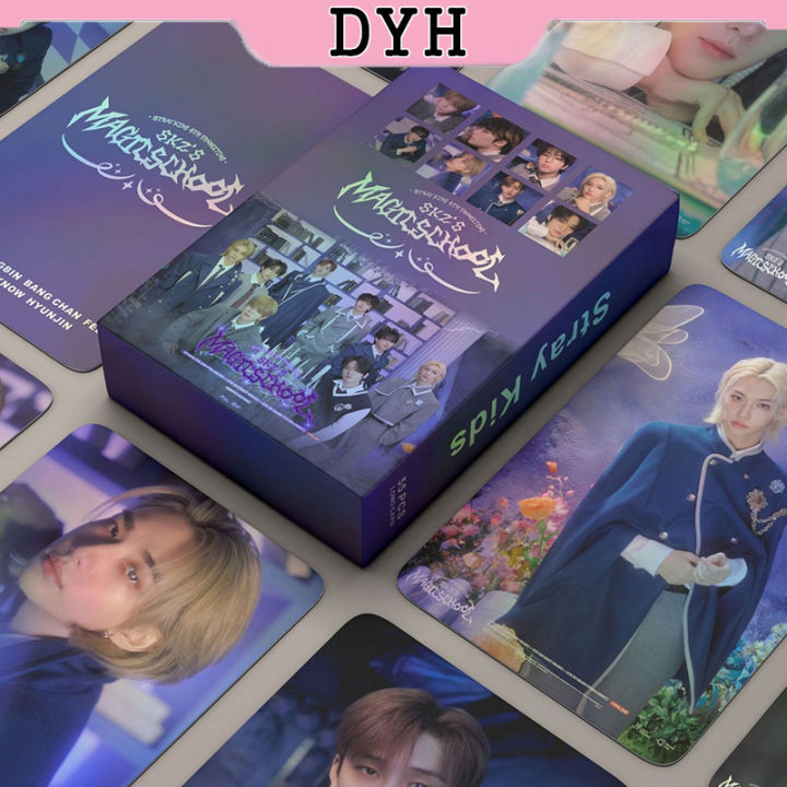 55pcs/box Stray Kids Laser Card Magic School Photocards LOMO Card Album ...
