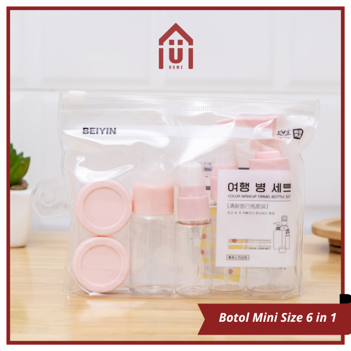 BOTOL MINI SET 6 IN 1 TRAVELLING / WADAH BOTOL ISI ULANG / BOTOL SPRAY ...