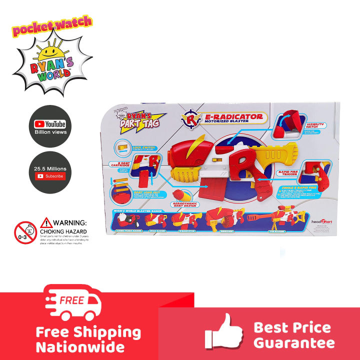 Ryan's World Dart Tag E?-Radicator Motorized Blaster with 12 darts ...