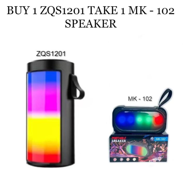 SALE BUY 1 TAKE 1 ZQS1201, ZQS1202 AND MK - 102 PORTABLE WIRELESS BLUETOOTH SPEAKER WITH LED ...