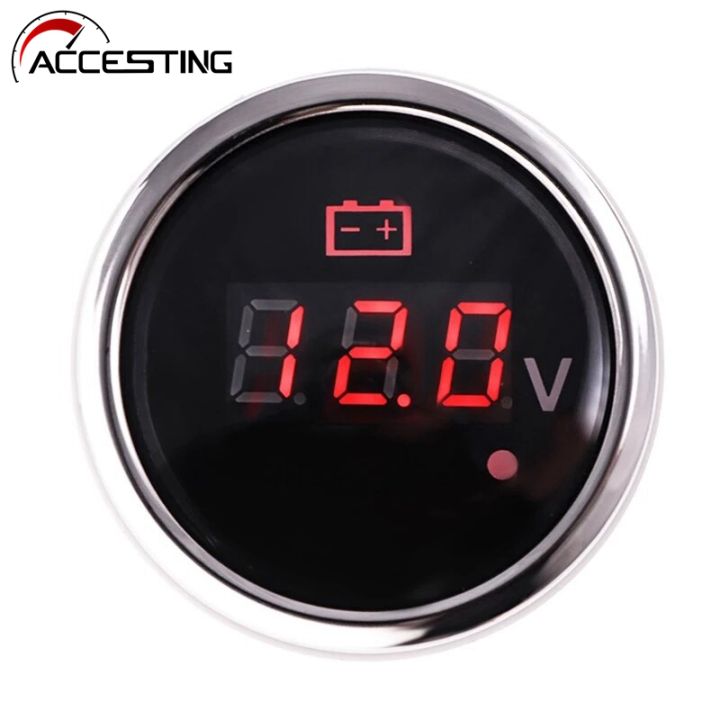 52mm 8-32V Stainless Steel Digital Voltmeter Gauge Boat Truck Car ...