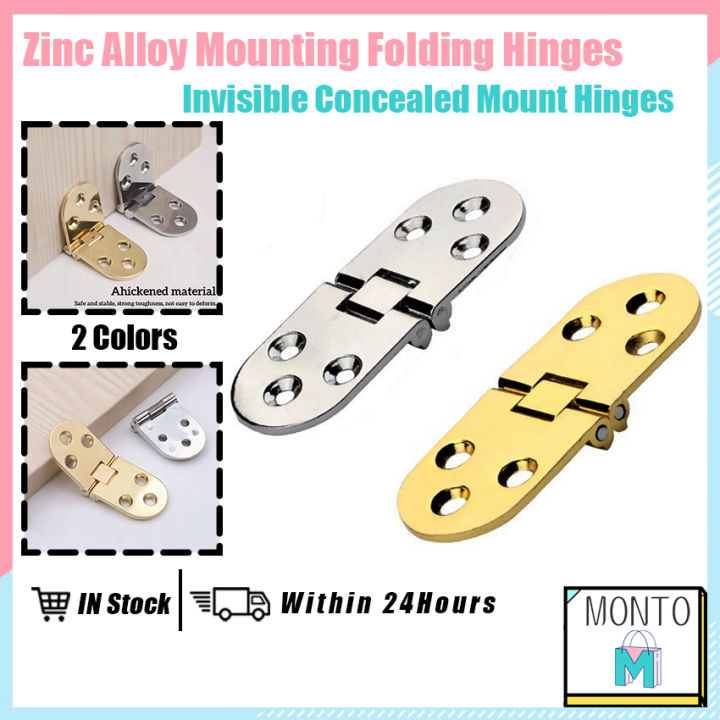 2Pcs/Kit Folding Invisible Hinge Concealed Mount Stainless Steel ...