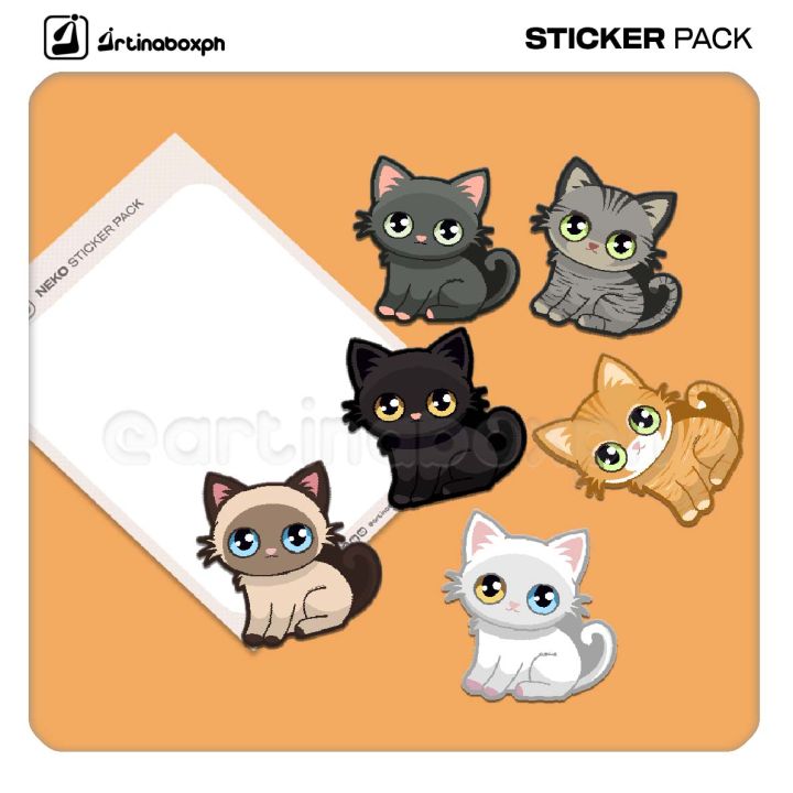 Neko (Cat) - Waterproof Matte Sticker Pack by Artinaboxph | Lazada PH