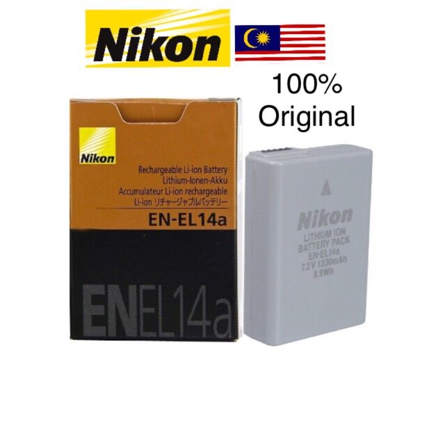 Nikon EN-EL14A Battery 1230mah [100% Original Guarantee] D5600,D3400 ...