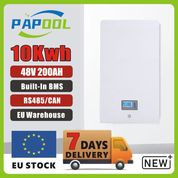 Powerwall Lifepo4 5Kw 10Kw 48V 200Ah ชุดแบตเตอรี่51.2V 6000 + รอบ16วินาที200A RS485 BMS สามารถ ...