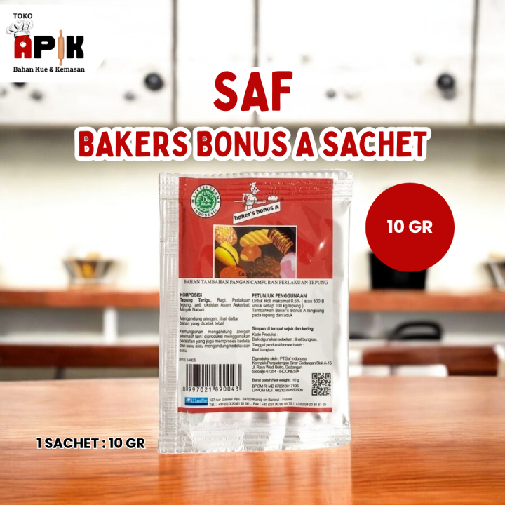 SAF BAKER'S BONUS A 10gr / Bread Improver sachet / Pengembang Adonan ...