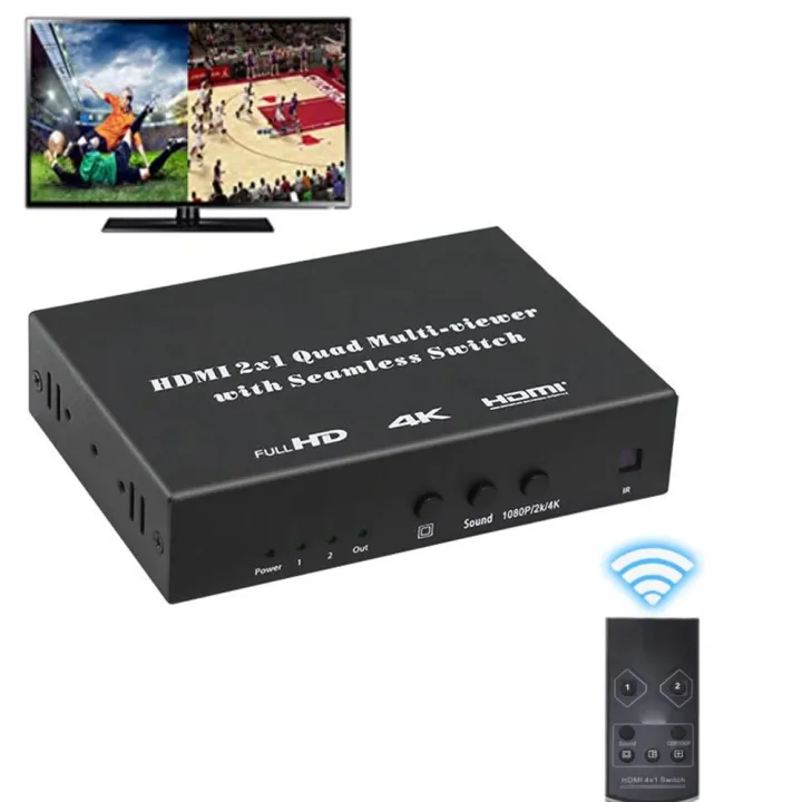HDMI 2X1 Multiviewer 4K 1080P Dual Port HDMI ต่อเนื่องสลับ Multi-Viewer ...